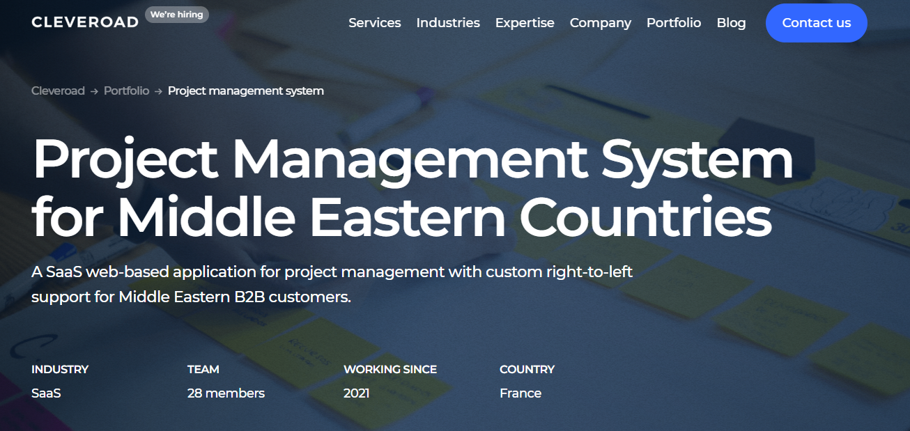 A Case: Project Management System for Middle Eastern Market