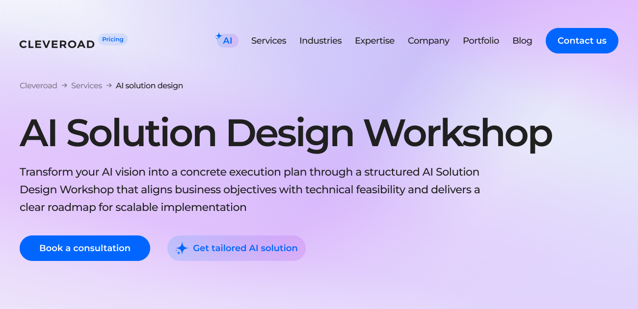 Comprehensive AI Solution Design Workshop with Cleveroad