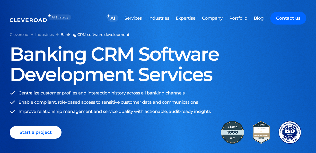 Custom Banking CRM Software Development Services | Cleveroad