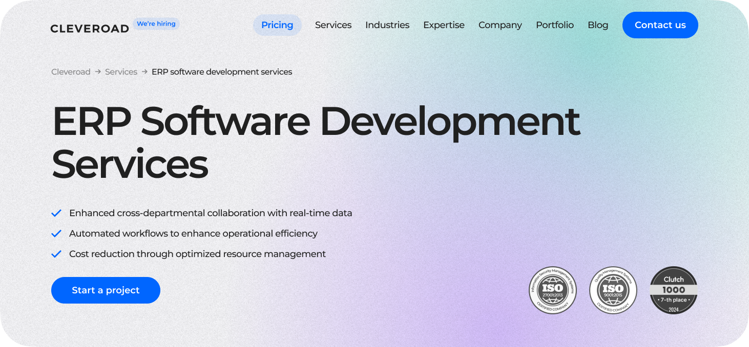 Custom ERP Software Development Company | Cleveroad