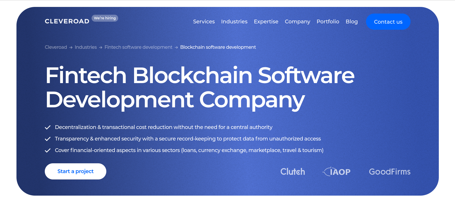 Fintech Blockchain Software Development Company | Cleveroad