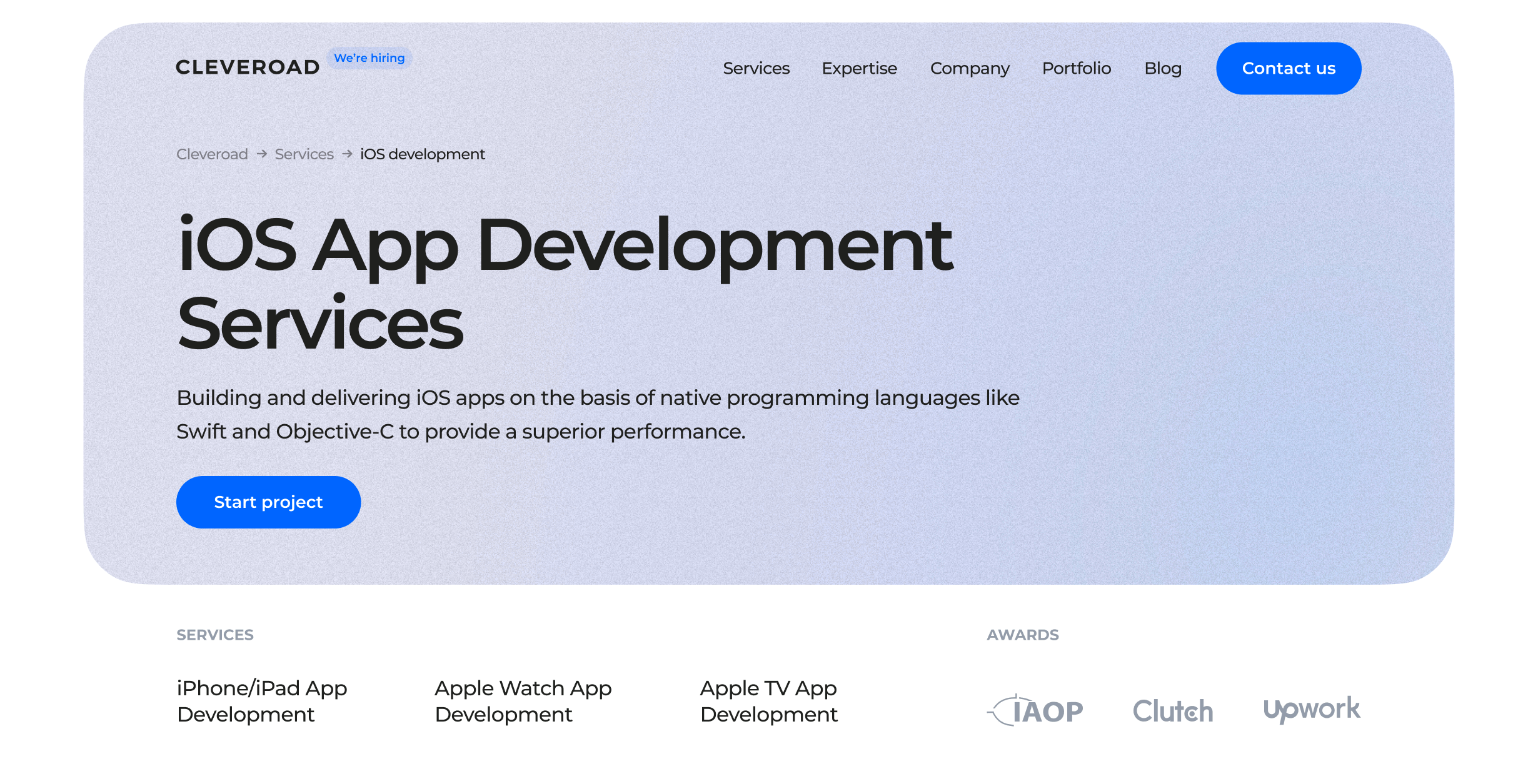 iOS app development! Strong iOS developers team! Hire us now!