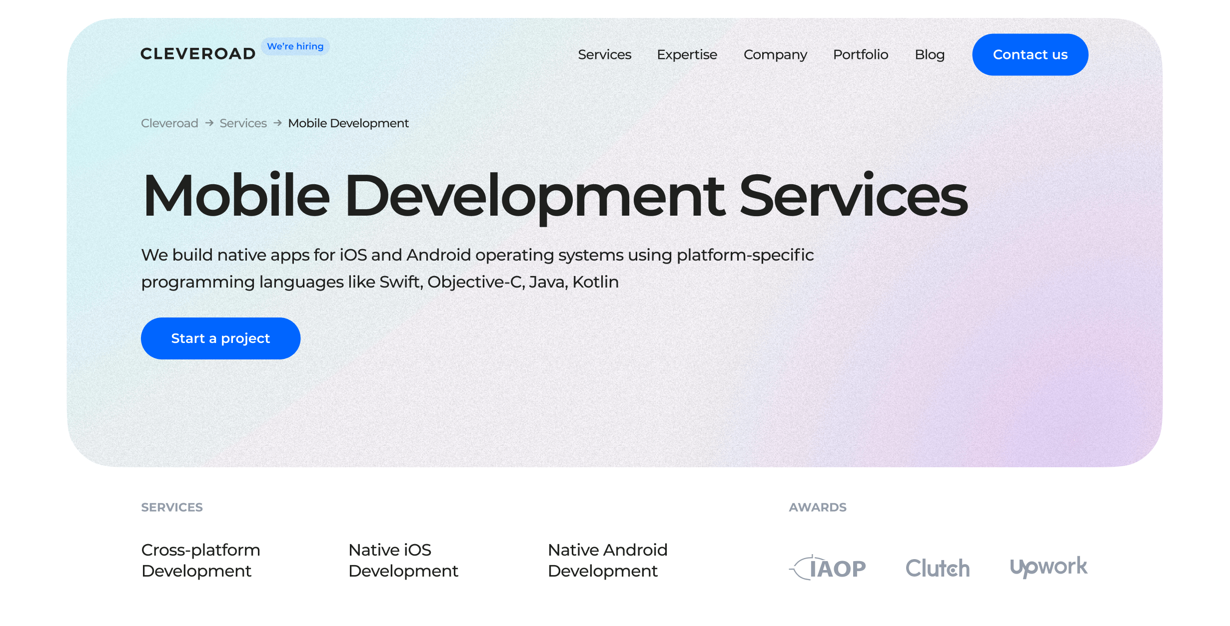 Mobile App Development Services. Skilled Development Team