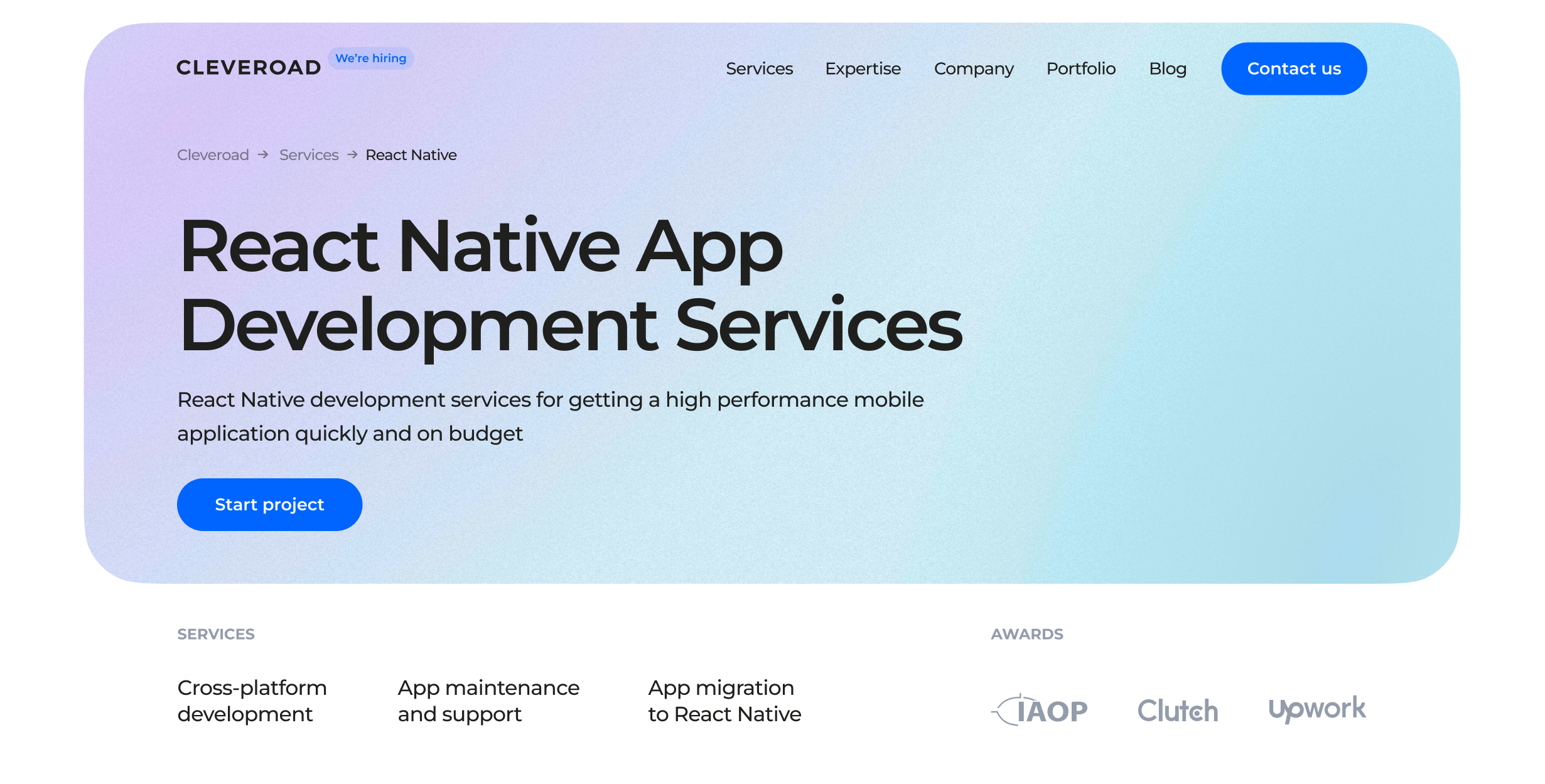 React Native App Development Services by Cleveroad React Native App Development Services by Cleveroad