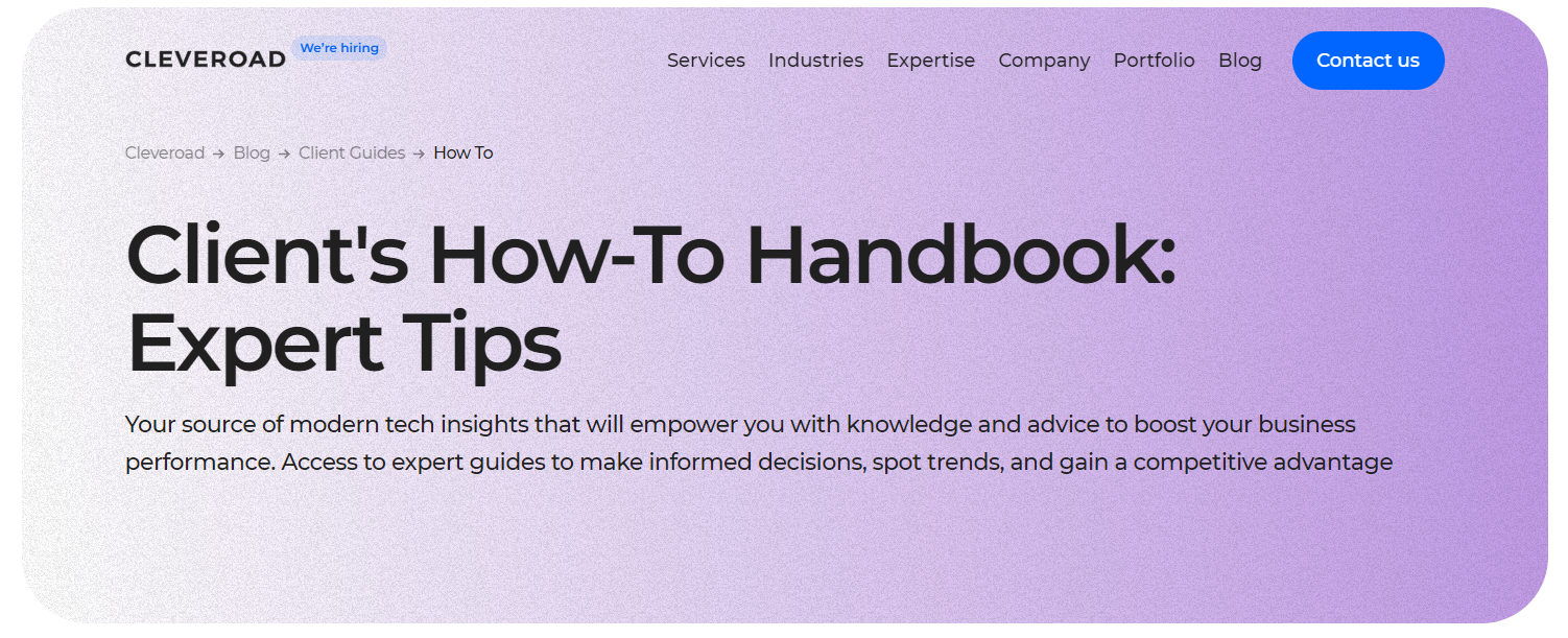 Client's IT Handbook: Expert Advice