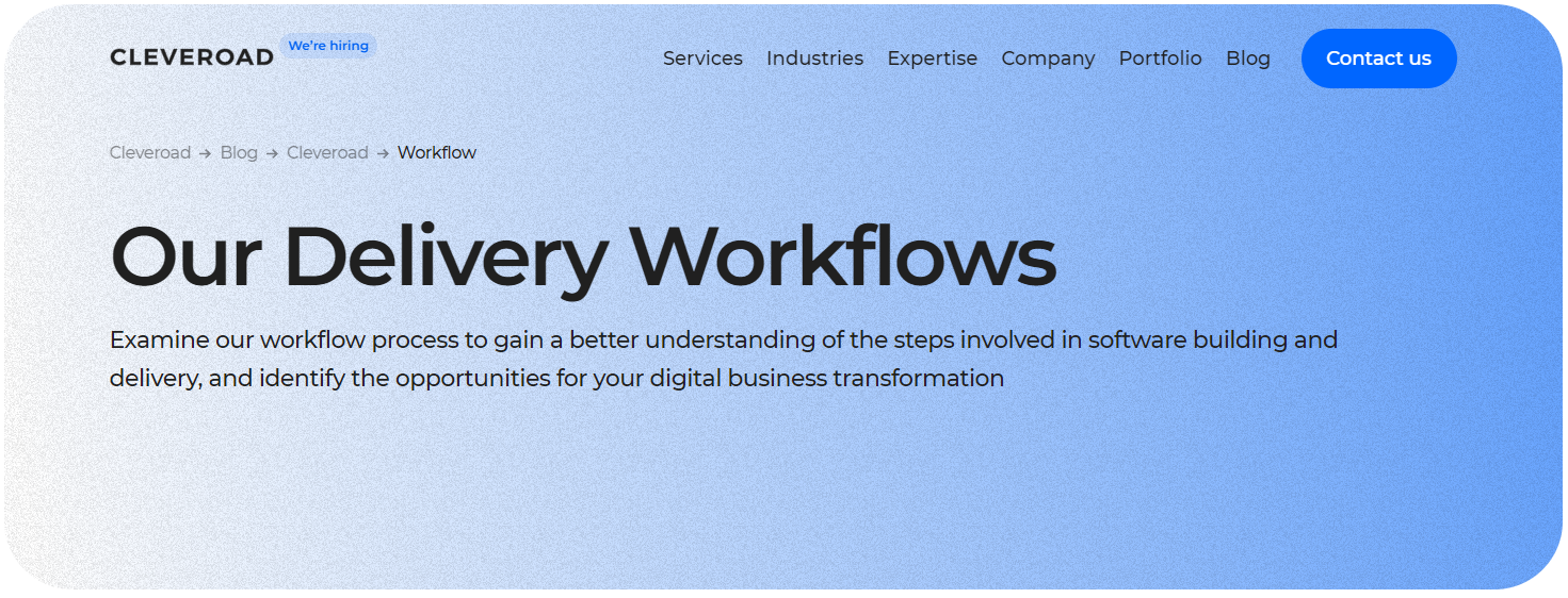 Cleveroad's Software Development and Delivery Workflow
