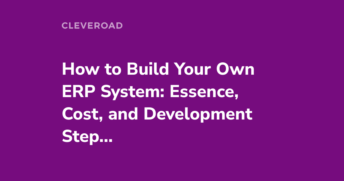 How to Build an ERP System From Scratch? Full Guide