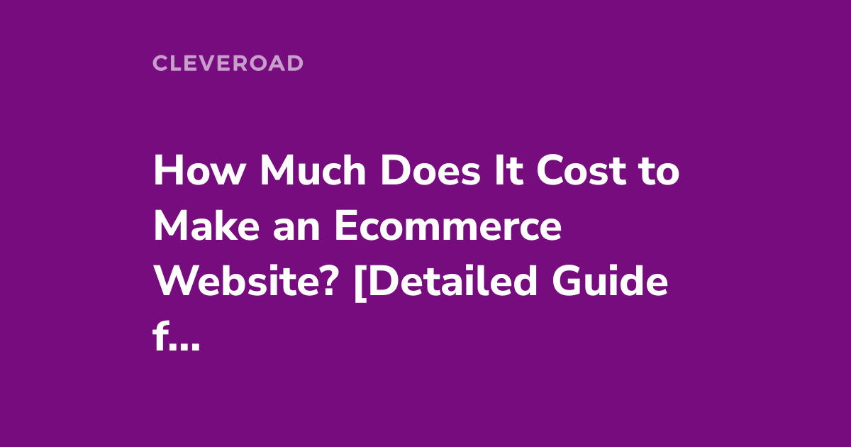 Cost of Building an Ecommerce Website in 2023 [Extended Guide]